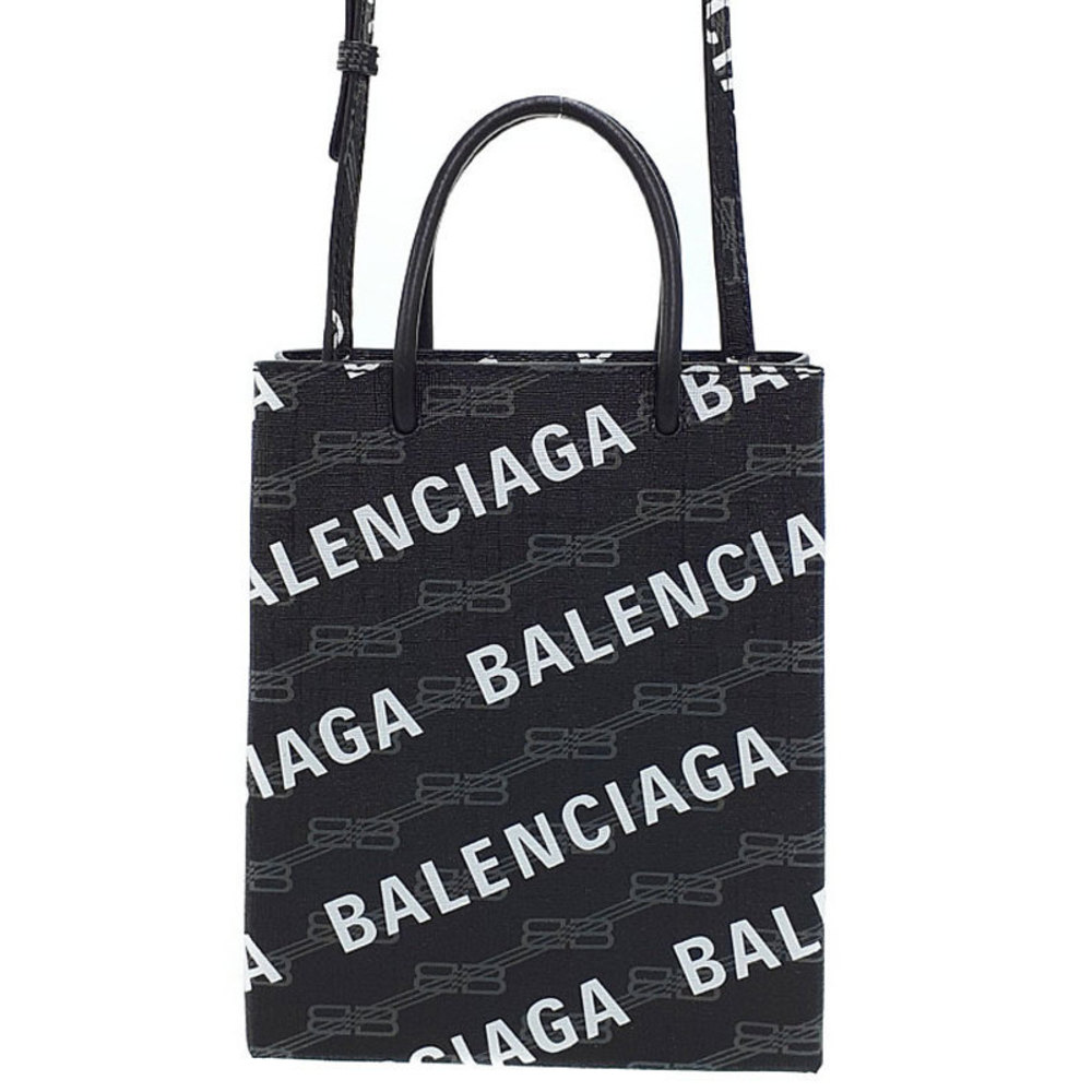 Balenciaga Bb Monogram Shopping Black White Grey - Gem